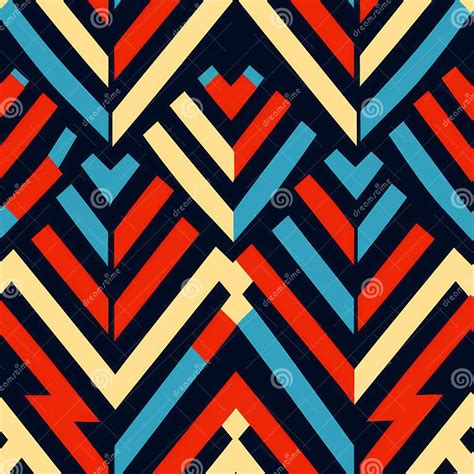 Geometric Constructivism Zigzag Vector Pattern With Ndebele Inspired