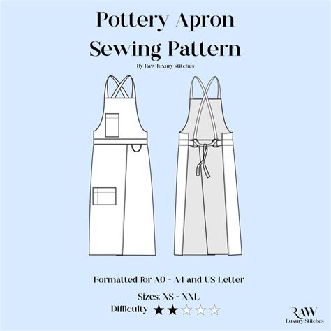 Pottery Apron Sewing Pattern Pdf Cross Back Apron Pattern Diy