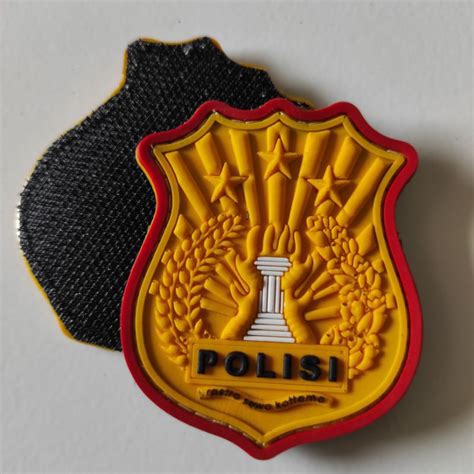 Jual Patch Rubber Logo Polisi 3d Timbul Tempelan Emblem Karet Velcro Polri Shopee Indonesia