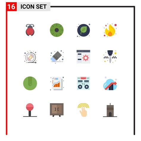 Set Of 16 Vector Flat Colors On Grid For Coin Money Healthy Marketing Business Editable Pack Of