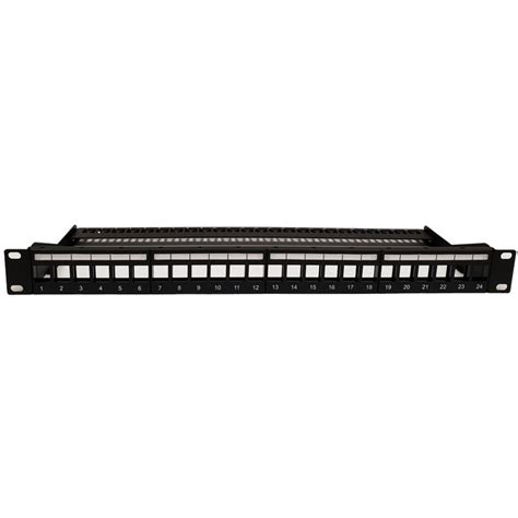 24 Port Keystone Patch Panel 19 Inch Rackmount 1u High Density Wit