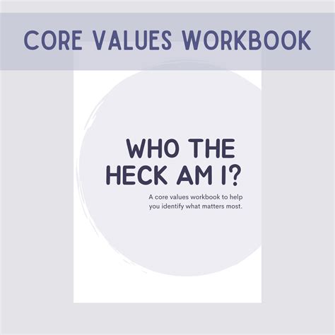 Discover Your Core Values Workbook Pastel Design Includes Exercises And