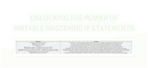 unlocking the power of airtable mastering if statements excel