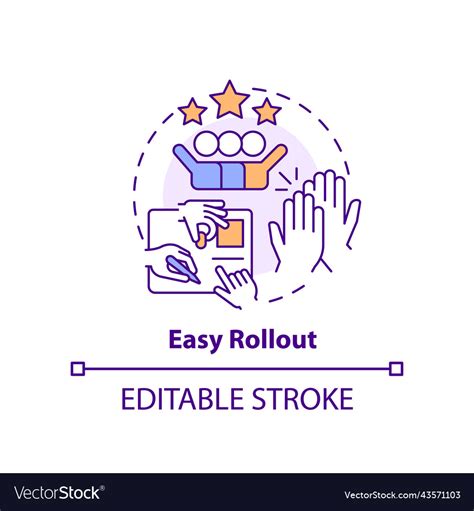 Easy Rollout Concept Icon Royalty Free Vector Image