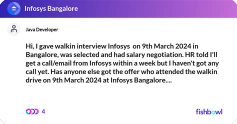 Hi I Gave Walkin Interview Infosys On Th March Fishbowl