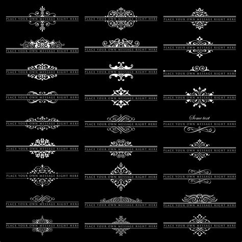 Векторный набор из 27 богато украшенных головных уборов изолированных на черном фоне Maket