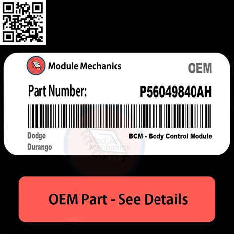 P56049840ah Bcm Body Control Module With Warranty Dodge Durango