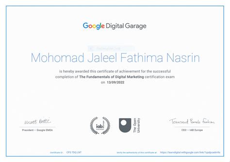 Fathima Nasrin On Linkedin Fundamentals Of Digital Marketing