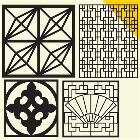 Jali Design For Graphic And Cnc Router Geometric Laser Cutting Vector