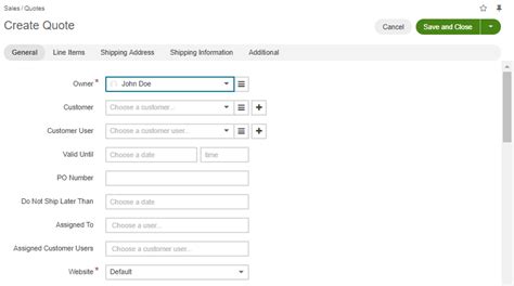 Create A Quote From Scratch Orocommerce Orocrm And Oroplatform Documentation