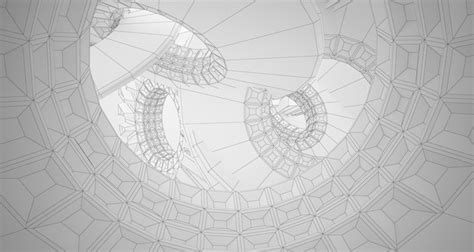 Premium Photo Abstract Drawing Architectural Background White Interior With Discs And Neon