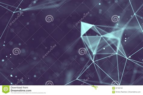 Data Technology Abstract Futuristic Illustration Low Poly Shape With Connecting Dots And Lines