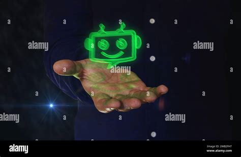 Chatbot Ai Online Assistant Support And Artificial Intelligence Chat Bot 3d Symbol Over Man Hand