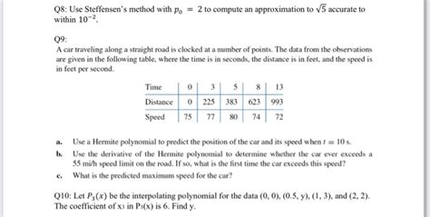 solved q8 use steffensen s method with po 2 to compute an