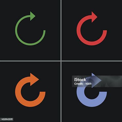 arrow sign reload rotation loop refresh pictogram color icon stock