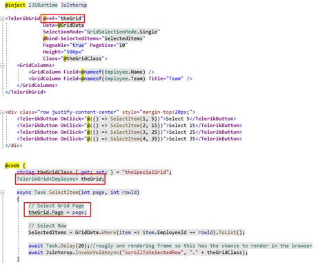 Programmatic Active Row Selection In Ui For Blazor Grid Telerik Forums