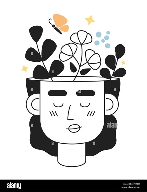 Positive Mindset Monochrome Concept Vector Spot Illustration Stock