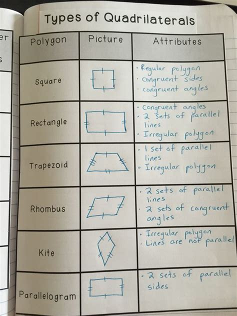 Hierarchy Of Shapes 5th Grade