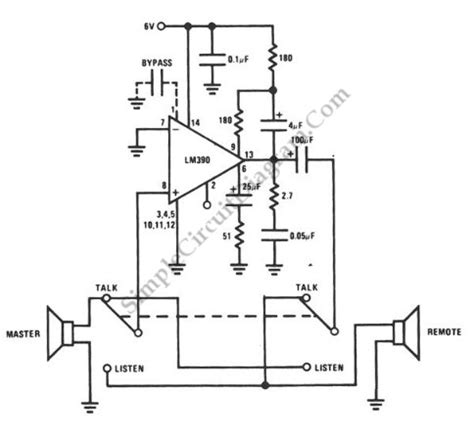 Simple Door Intercom Simple Circuit Diagram
