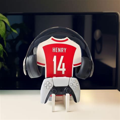 Personalized Jersey Shaped Headphone And Controller Stand Custom Acrylic Headset Holder Gaming