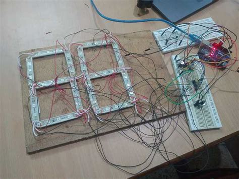 2 digit 6 inch 7 segment using mono red color strip leds and