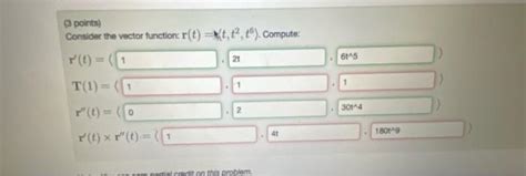 solved 3 points consider the vector function