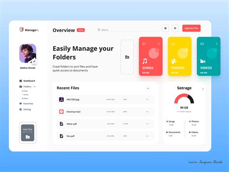 File Management Dashboard Ui Design On Behance