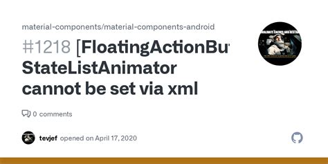 Floatingactionbutton Statelistanimator Cannot Be Set Via Xml · Issue 1218 · Material