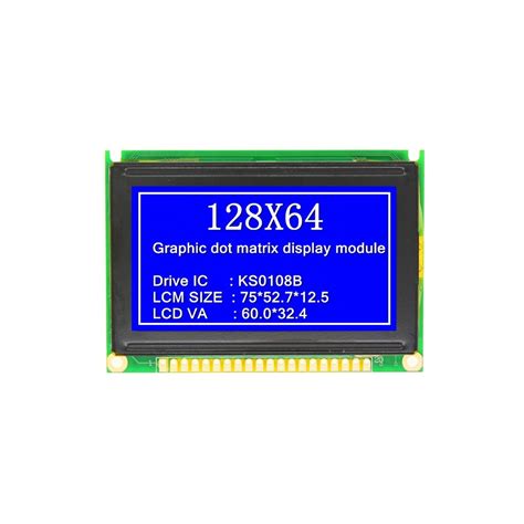 27 Inch Display Lcd 128x64 Stn Blue 8 Bit Parallel Spi Serial 20 Pin 5