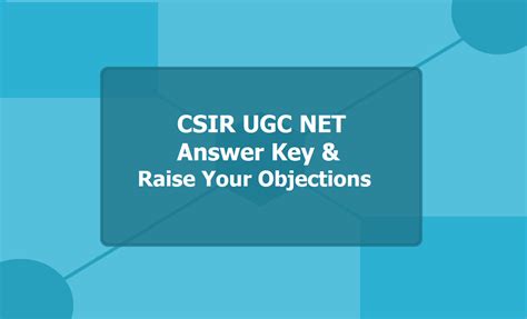 CSIR NET Answer Key Raise Your Objections At Csirhrdg Res In