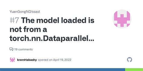 The Model Loaded Is Not From A Torchnndataparallel Object · Issue 7