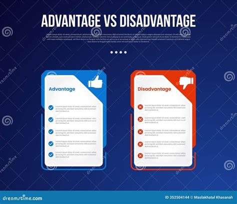 advantage vs disadvantage infographic for comparison data with creative