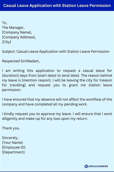 13 Samples Casual Leave Application