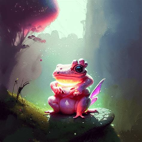 Chibi Toad With Fluffy Fur And Glowing Belly · Creative Fabrica