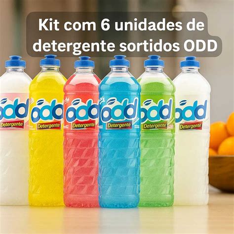 Kit 6 Detergentes Odd Sortidos 500ml Limpeza Eficiente E Perfumes