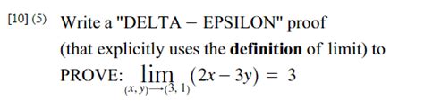 solved [10] 5 write a delta epsilon proof that