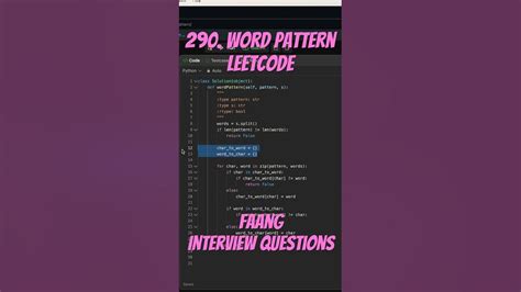 Leetcode 290 Word Pattern Youtube
