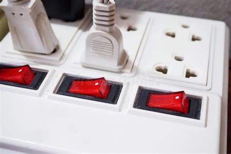 Multiple Socket With Connected Plugs Stock Image Image Of Dangerous Power