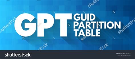Gpt Guid Partition Table Standard Layout Stock Vector Royalty Free 1882387618 Shutterstock