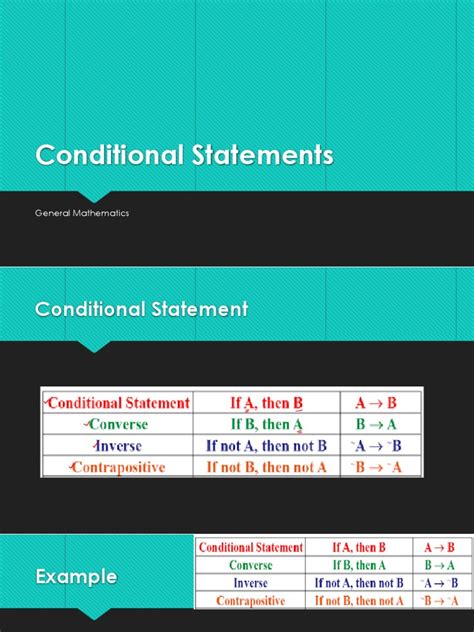 exploring conditional statements their components and applications in mathematics pdf