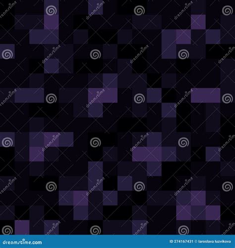 Pixel Minecraft Style Obsidian Block Background Concept Of Game Pixelated Seamless Square Dark