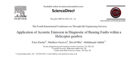 Application Of Acoustic Emissions And Ultrasound To Helicopter Gearboxes