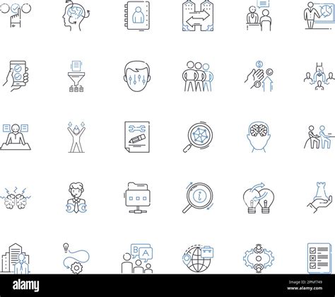 Agency Task Line Icons Collection Strategy Optimization Marketing