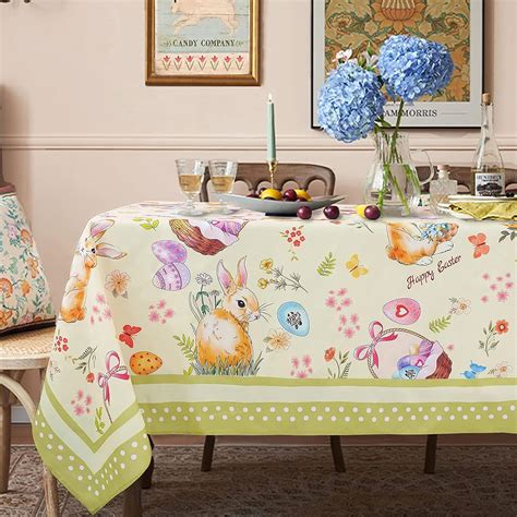 Virtumob Easter Tablecloth Easter Table Cloth Rectangle