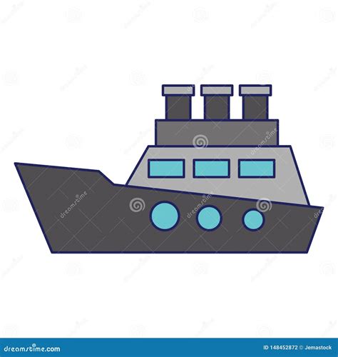 Cruiser Ship Boat Symbol Isolated Blue Lines Stock Vector Illustration Of Holiday Ship 148452872