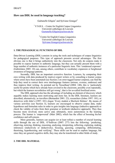 Pdf How Can Data Driven Learning Be Used In Language Teaching