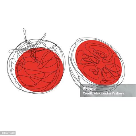 한 줄 아트 스타일의 토마토 배너 문신 포스터 카드를 위한 우아한 스타일의 연속 라인 아트 벡터 그림 0명에 대한 스톡 벡터