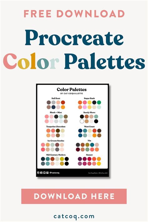 Color Swatch Freebie — Catcoq Procreate Tutorial Procreate App Tutorial Procreate Brushes Free