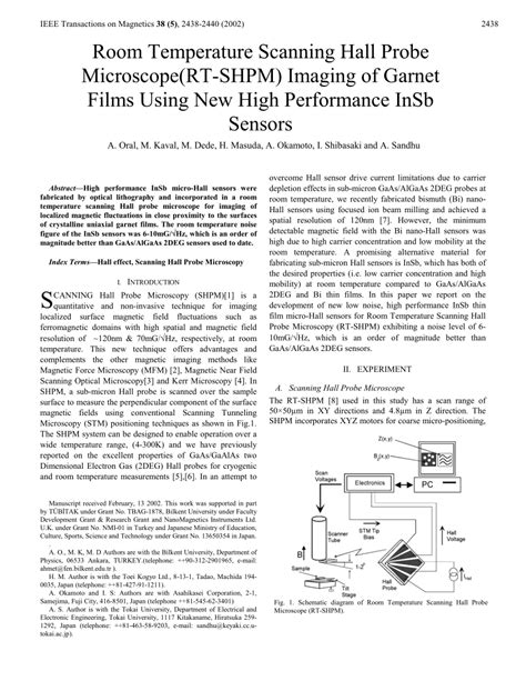 Pdf Room Temperature Scanning Hall Probe Microscope Rt Shpm Imaging Of Garnet Films Using