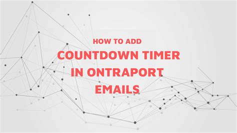 How To Add Countdown Timer In Ontraport Emails Damartech